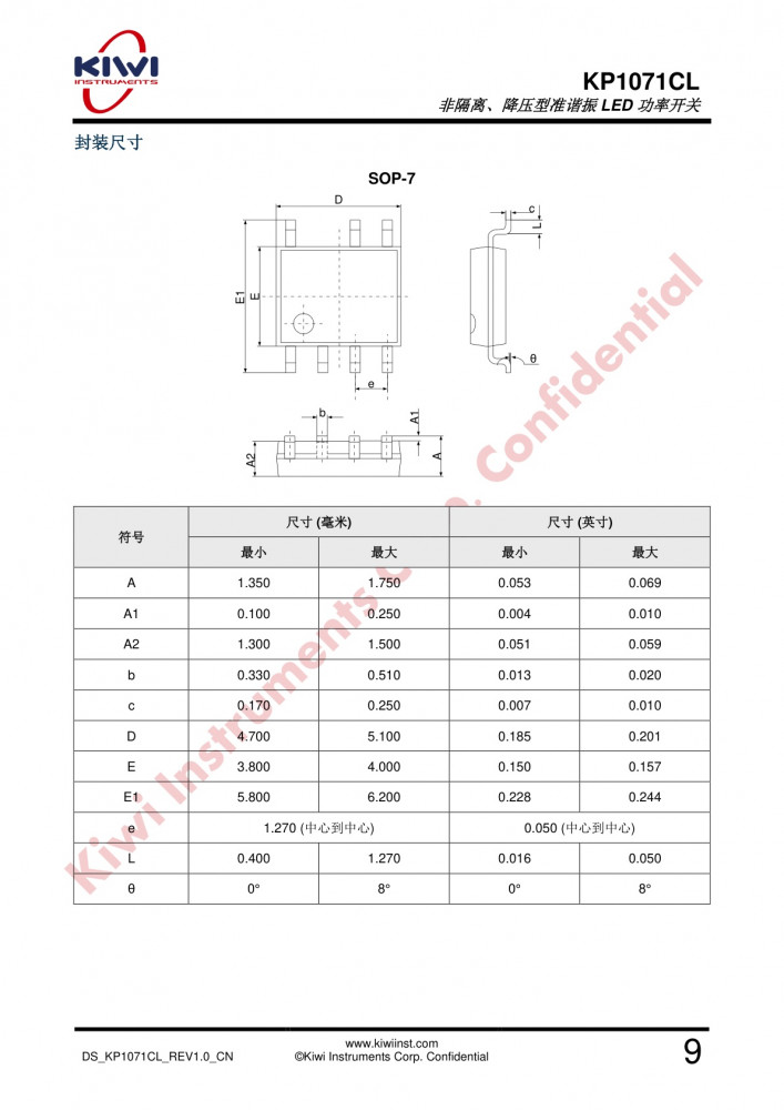 KP1071CLSPA datasheet page 9