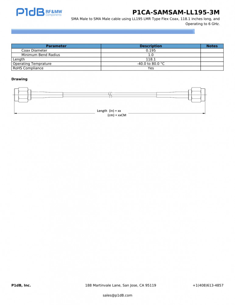 P1CA-SAMSAM-LL195-3M technical document image, page 2
