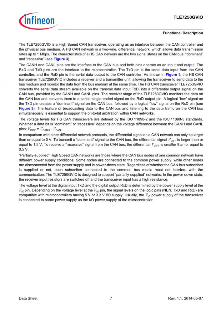 TLE7250GVIO datasheet page 7