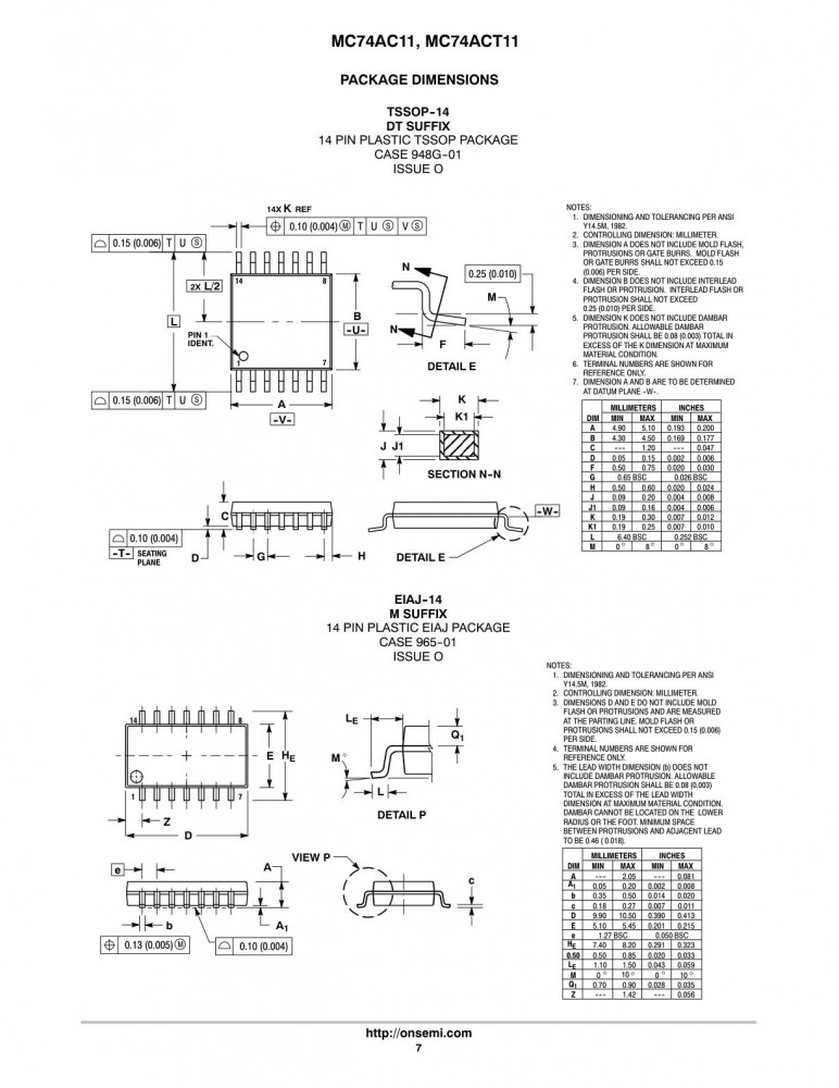 MC74ACT11M datasheet page 7