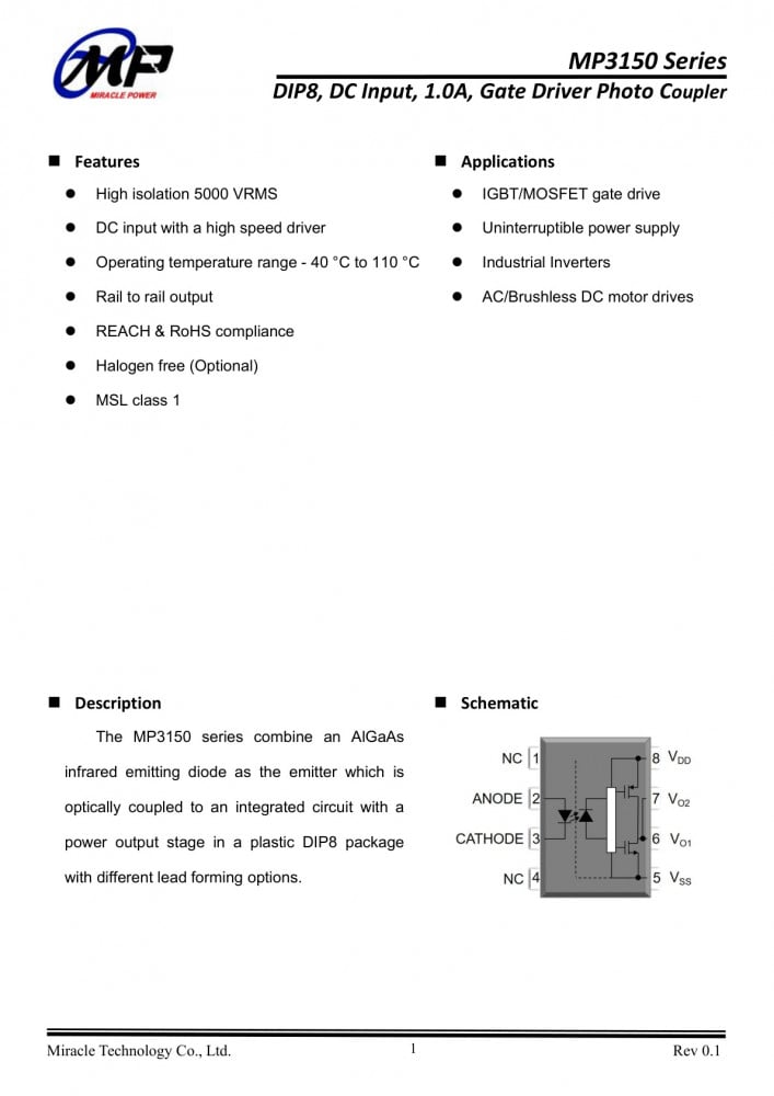 MP3150-G(B) datasheet page 1