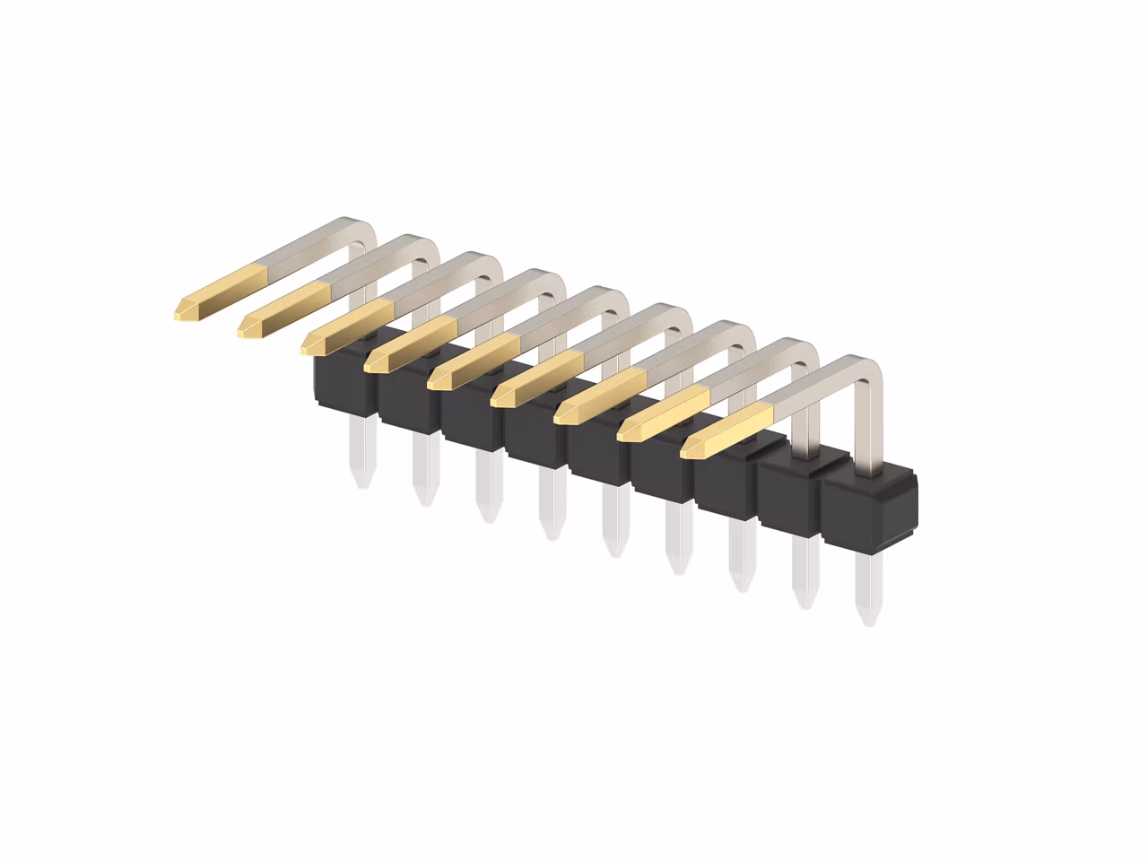 KK 254 Breakaway Header, Right-Angle, 9 Circuits, 0.38µm Gold (Au) Plating, Mating Pin Length 10.29mm, Bag for sale