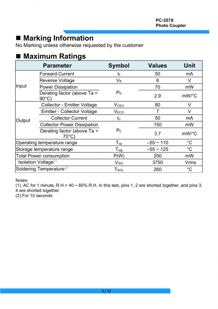 PC-357-CTP1 datasheet page 3