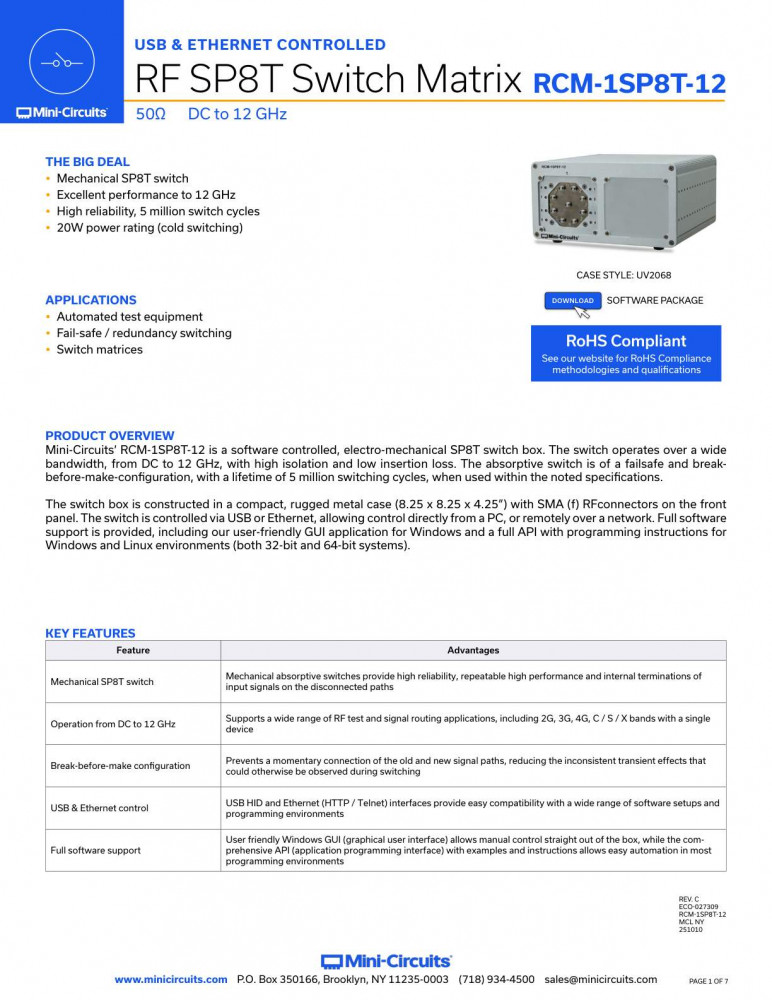 RCM-1SP8T-12 datasheet page 1