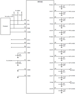 RT5133B - Integrated PMIC with 8-Channel LDOs and 3 GPOs for Camera Module Applications
