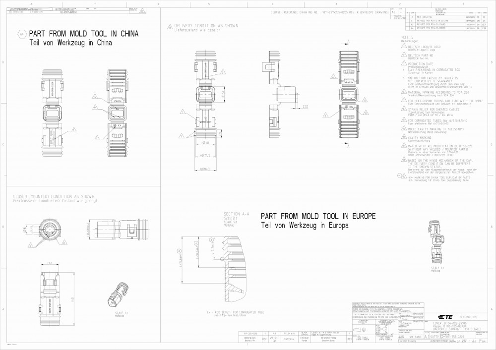 DEUTSCH 1011-255-0205 technical document preview