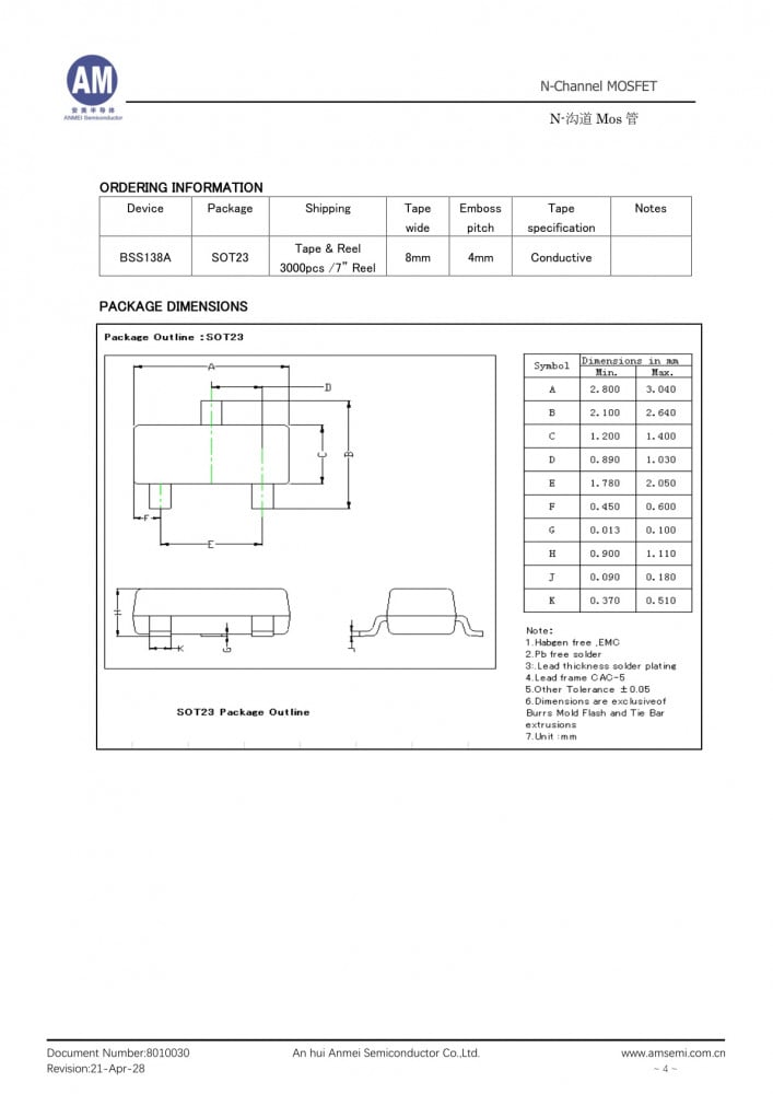 BSS138A datasheet page 4