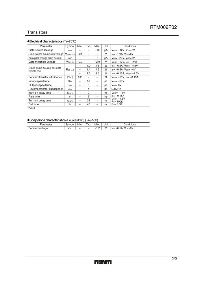 RTM002P02T2L technical document page 2