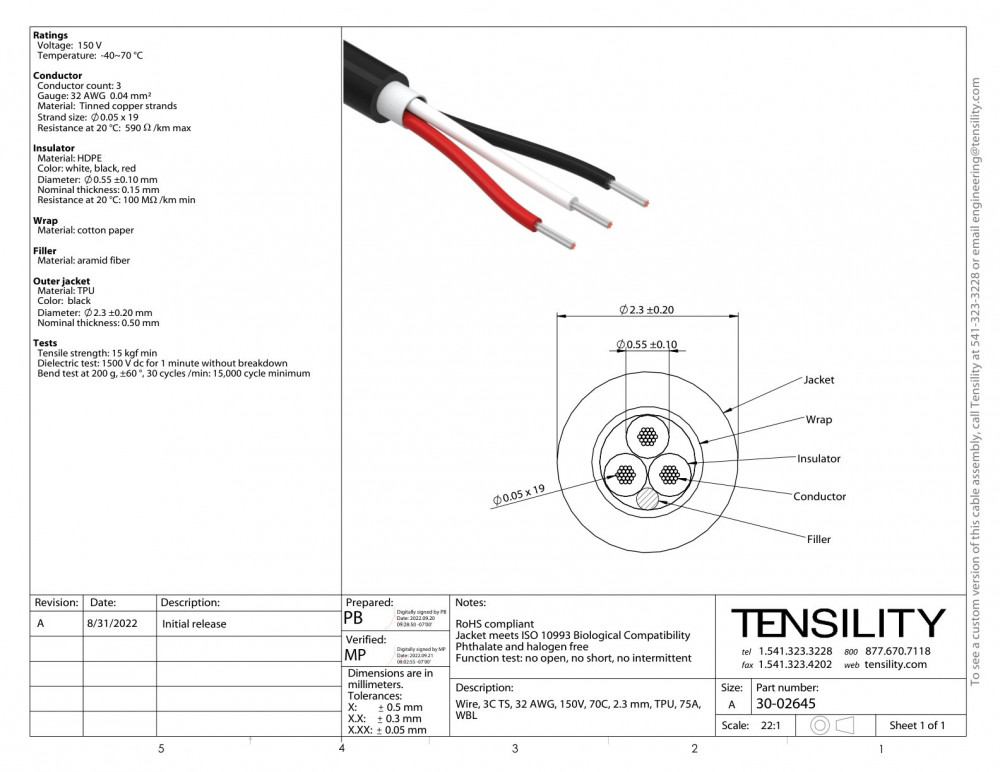 Tensility International 30-02645 product drawing