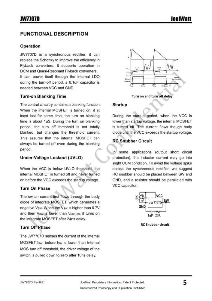 JW7707D datasheet page 5