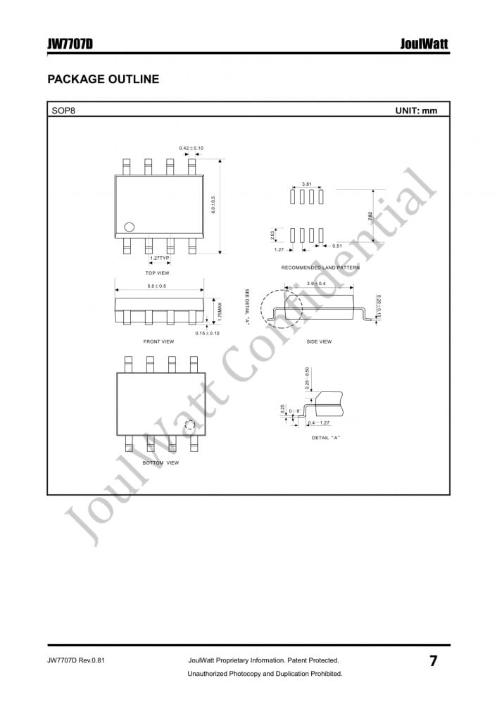 JW7707D datasheet page 7