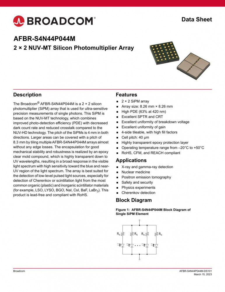 AFBR-S4N44P044M datasheet page 1