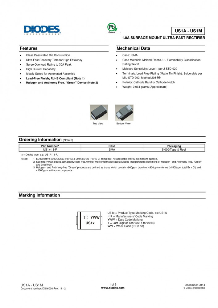 US1G-13-F datasheet page 1