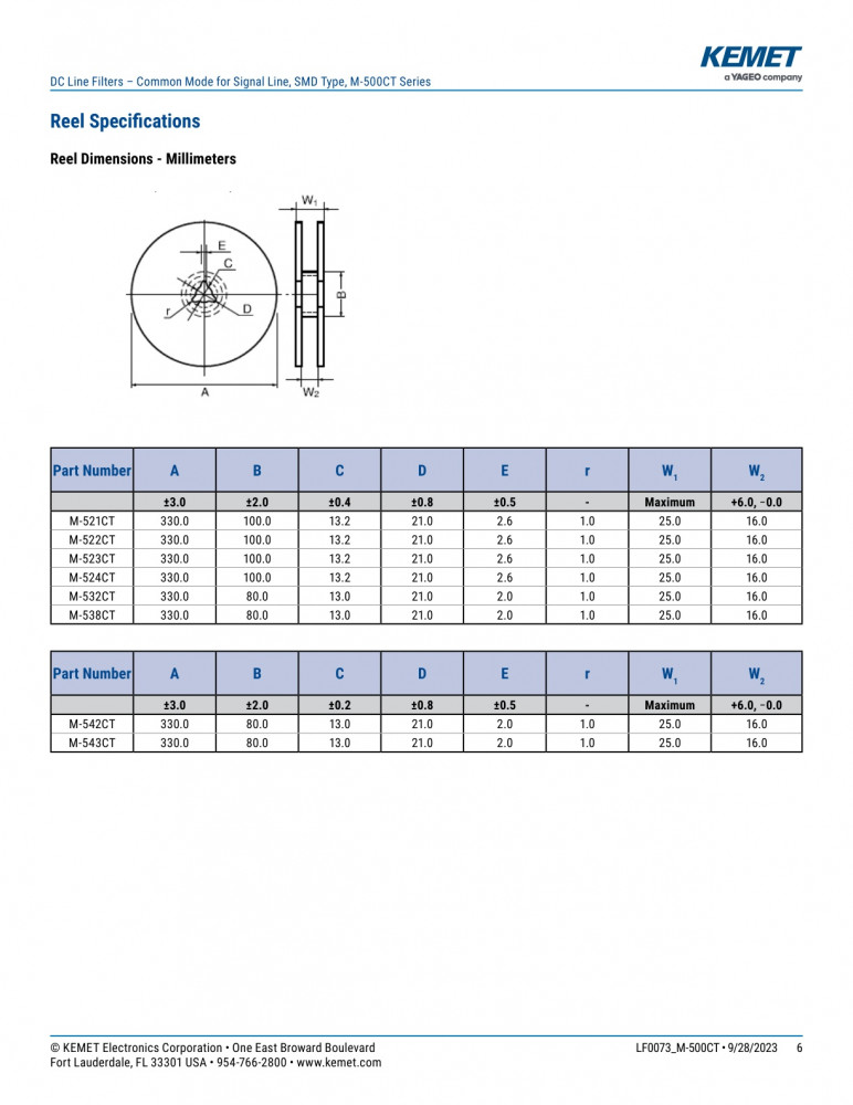KEMET M-521CT datasheet page 6