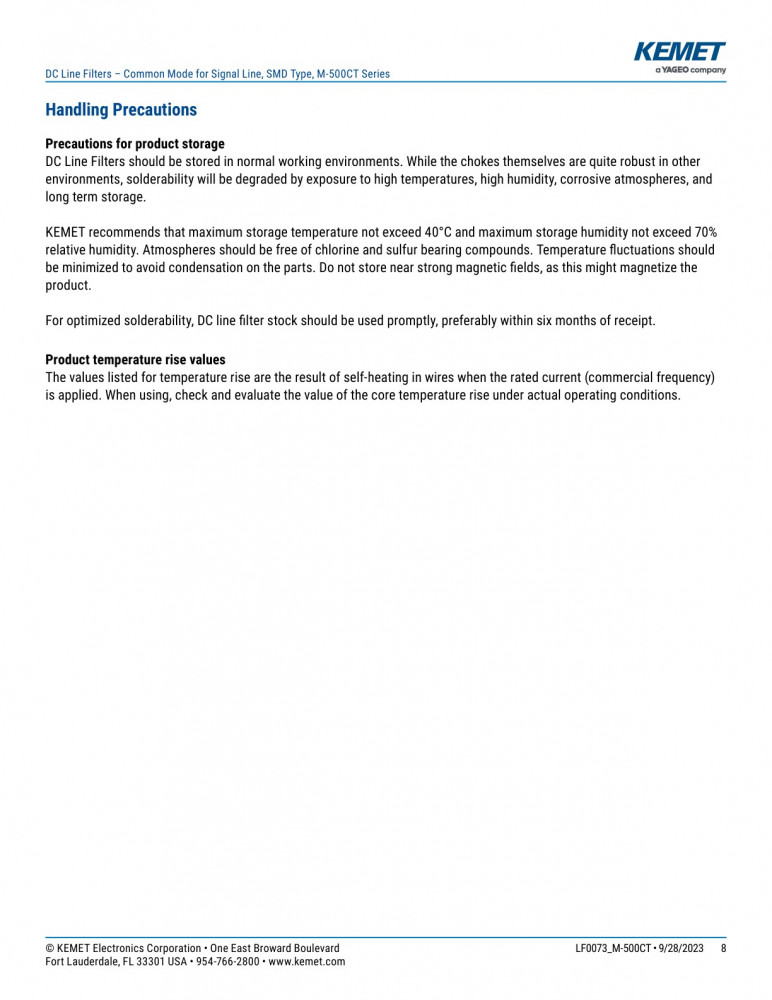 KEMET M-521CT datasheet page 8