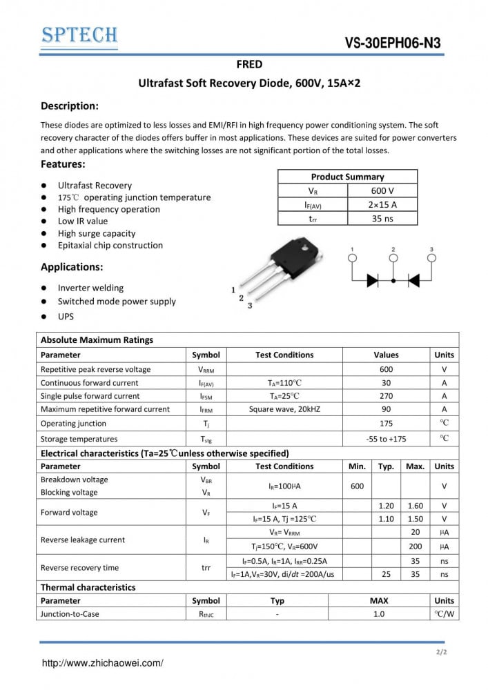 VS-30EPH06-N3 datasheet page 1