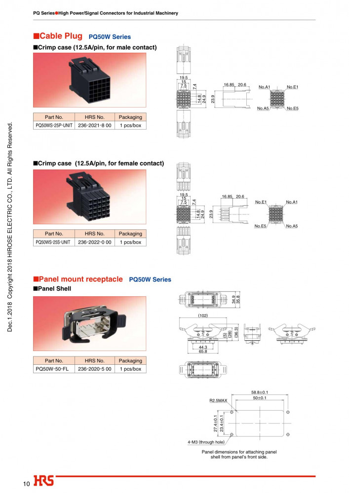 HRS PQ series datasheet page 10