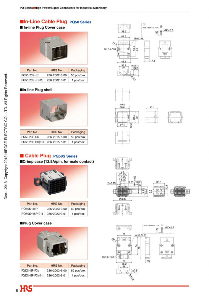 HRS PQ series datasheet page 8