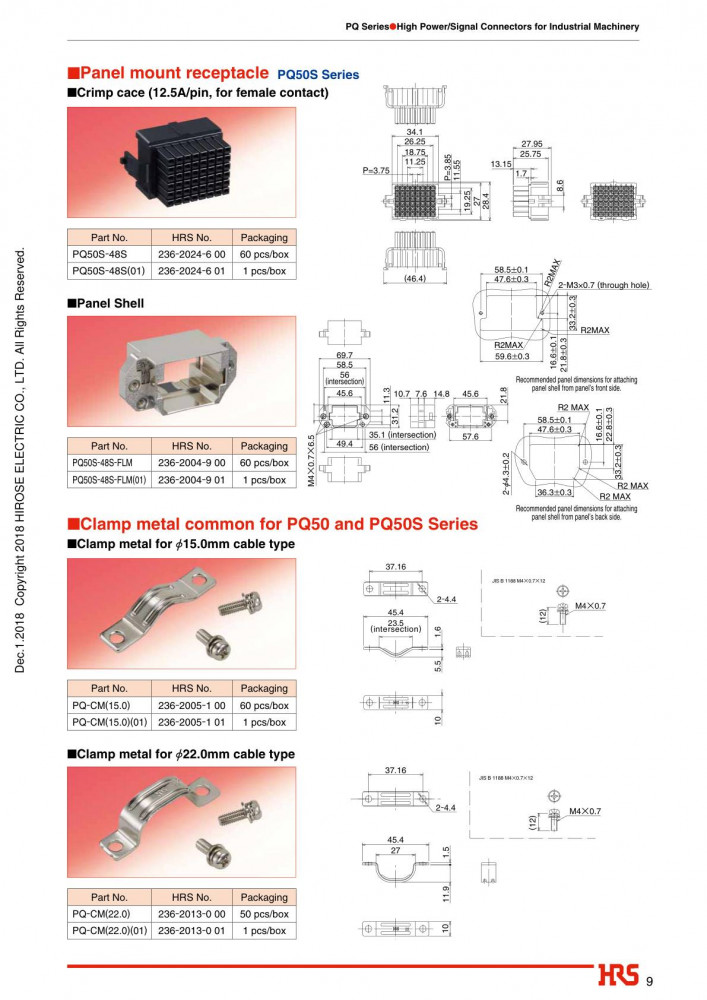 HRS PQ series datasheet page 9