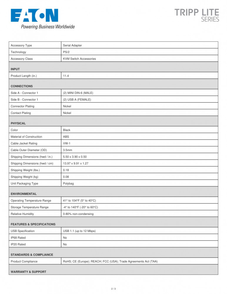 0DT60002 product documentation, page 2