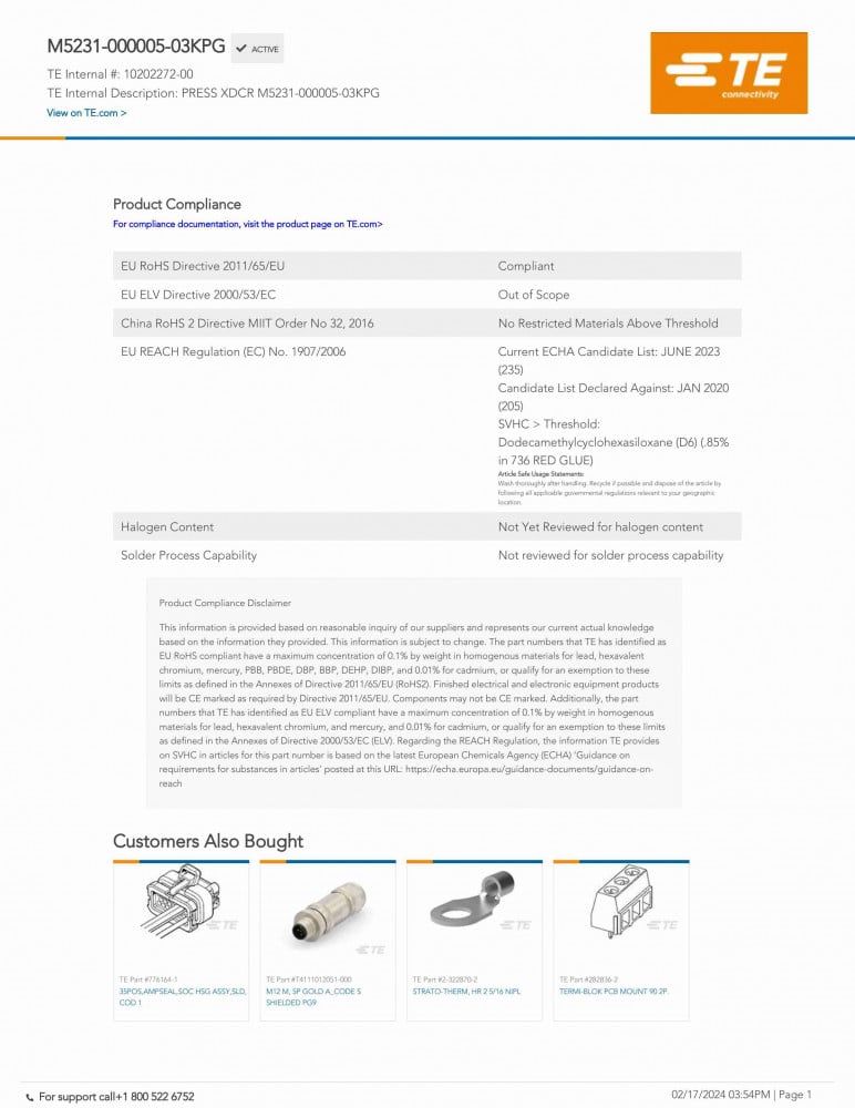 M5231-000005-03KPG technical document page 1