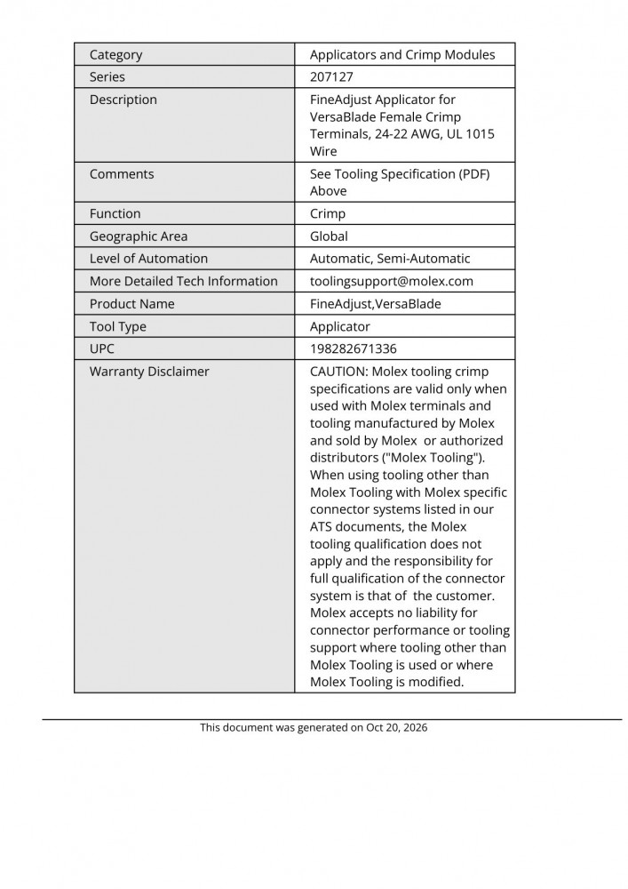 Technical document image 2 for MOLEX 2260451300