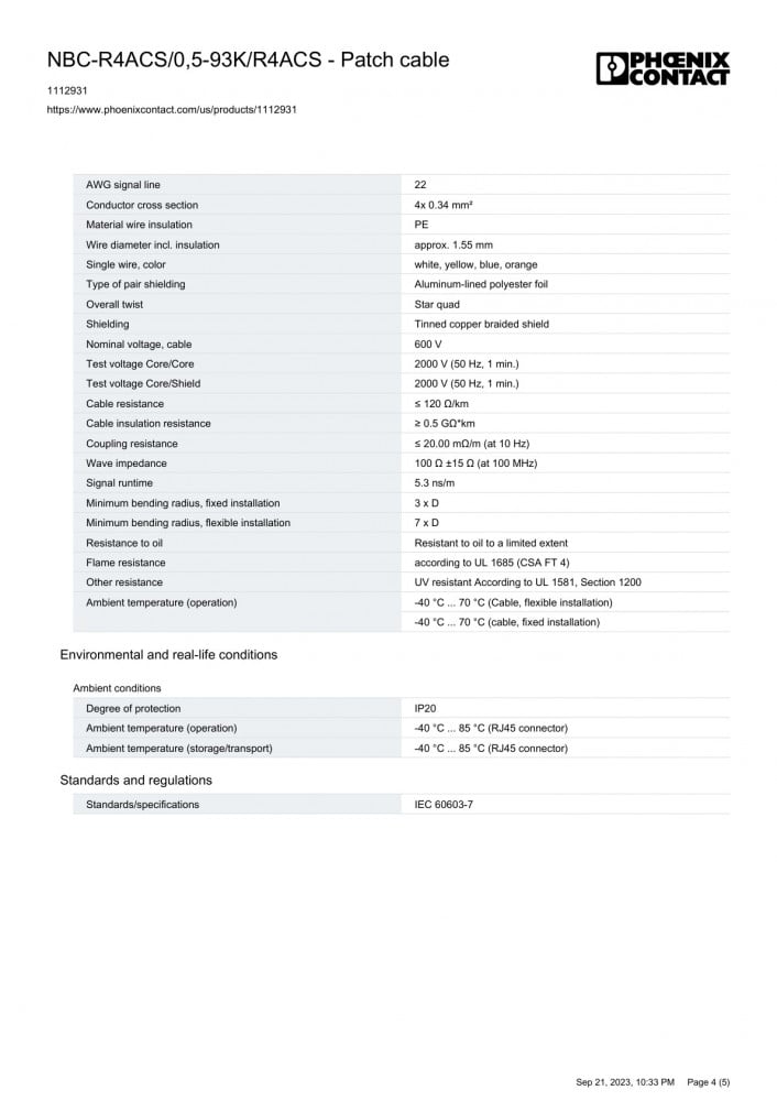 Phoenix Contact 1112931 technical document page 4