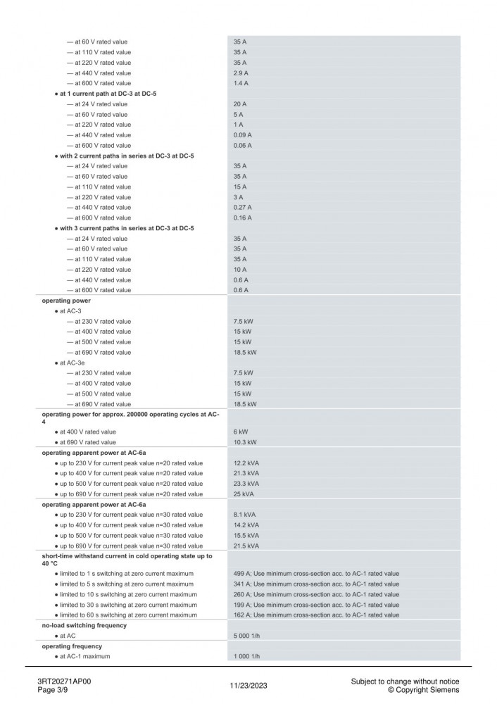 3RT60271AP20 technical document page 3