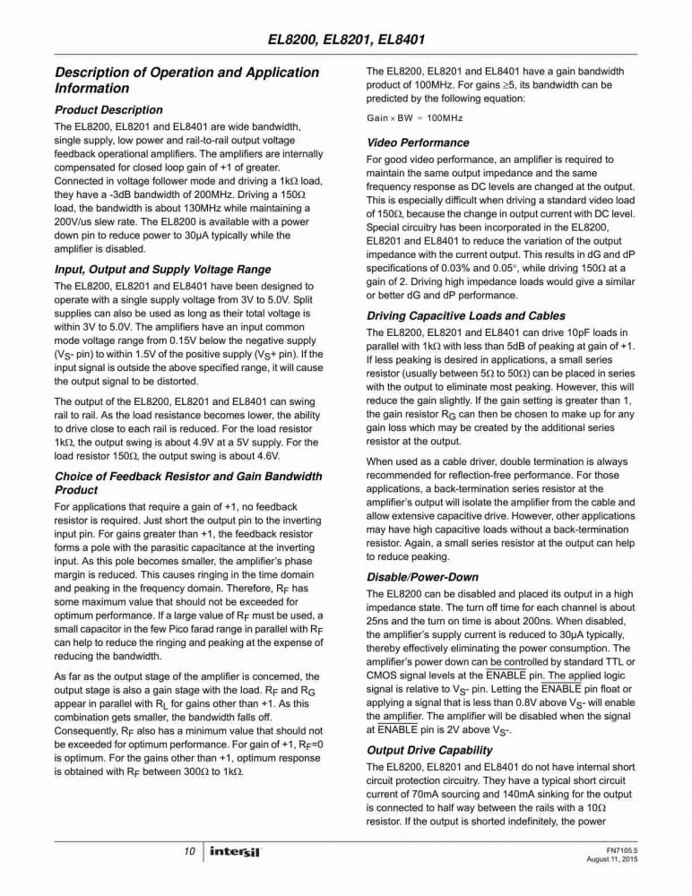 EL8200IYZ datasheet page 10
