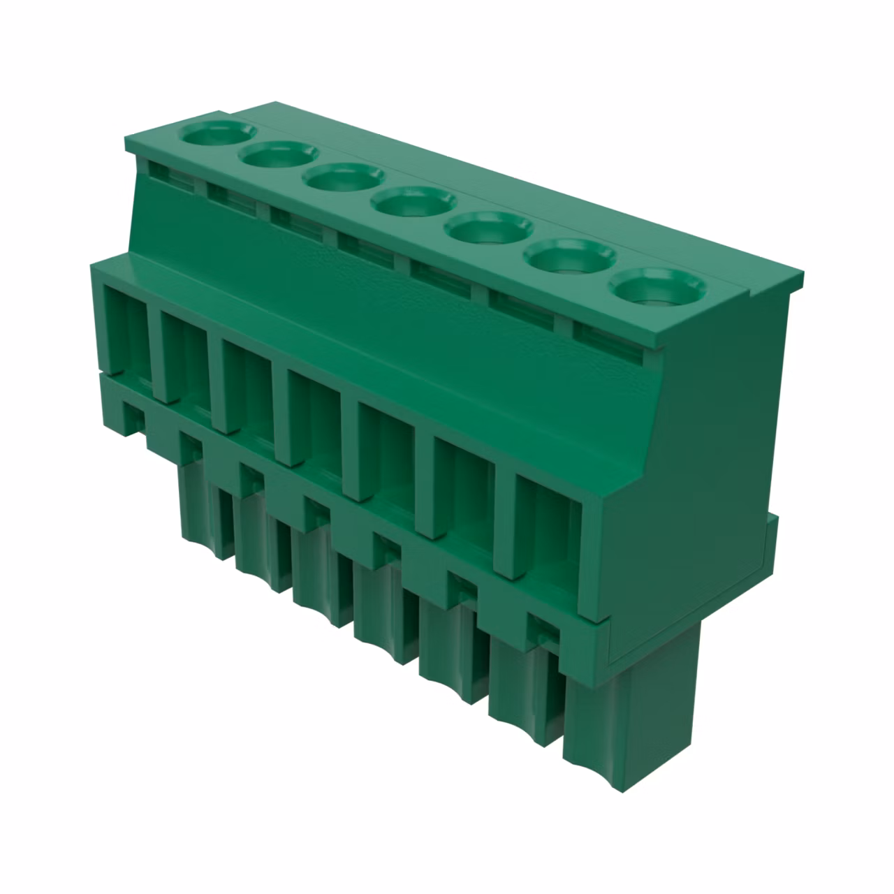 3.81mm Pitch Eurostyle Vertical Plug, Rear Wire Entry, Green Housing, Gold (Au) Plated, 7 Circuits for sale