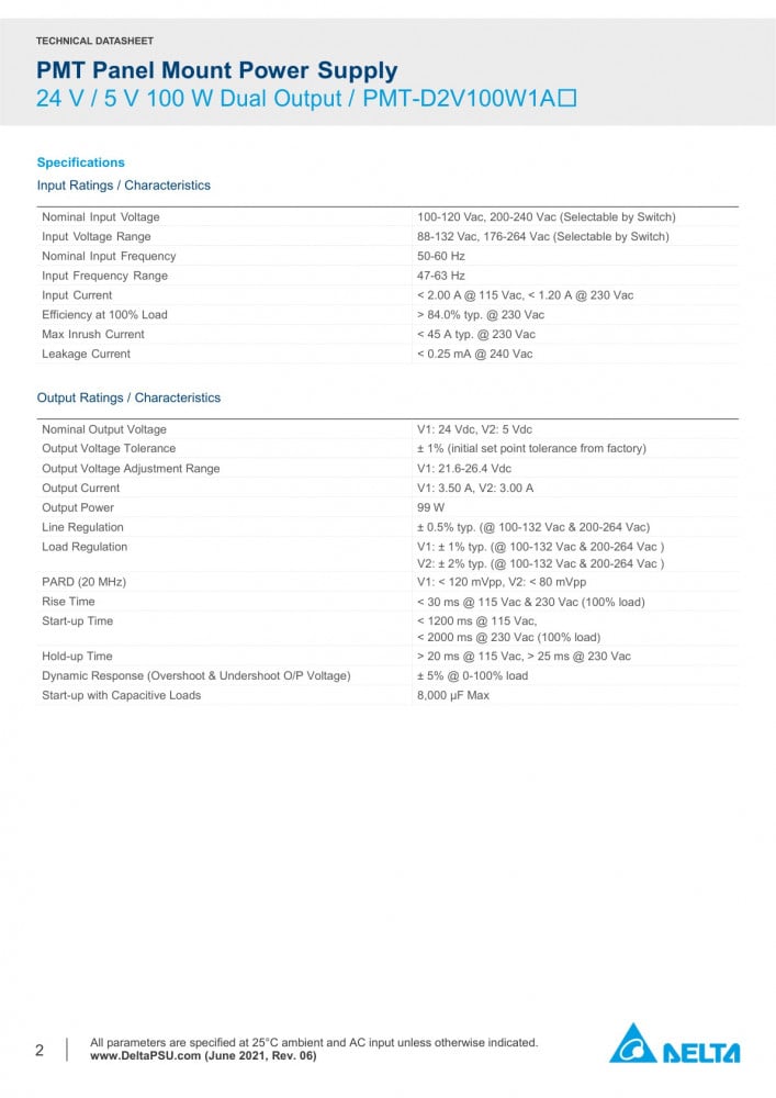 PMT-D2V100W1AG datasheet page 2