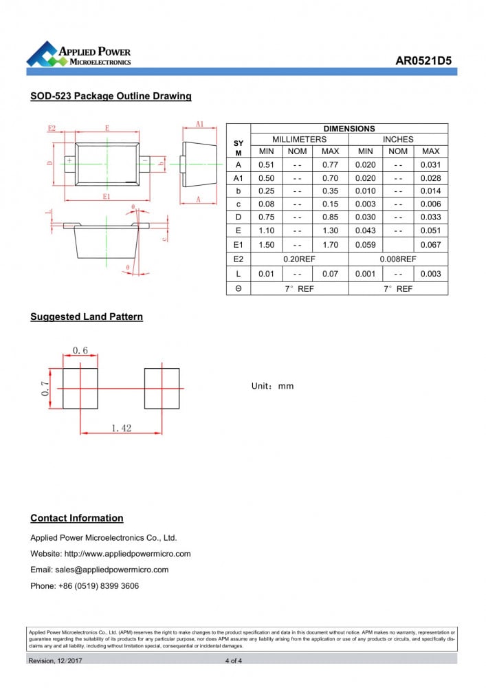 AR0521D5 datasheet page 4