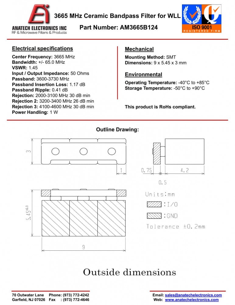 AM3665B124 technical document page 1
