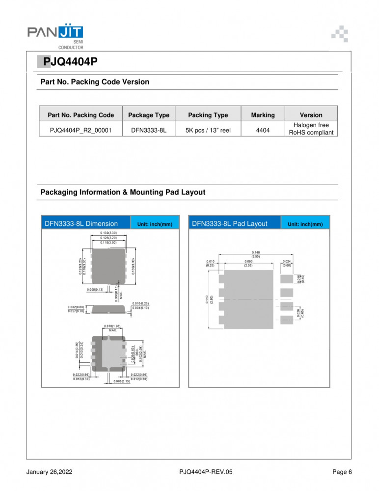 PJQ4404P datasheet page 6