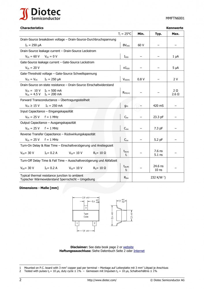 MMFTN6001 datasheet page 2