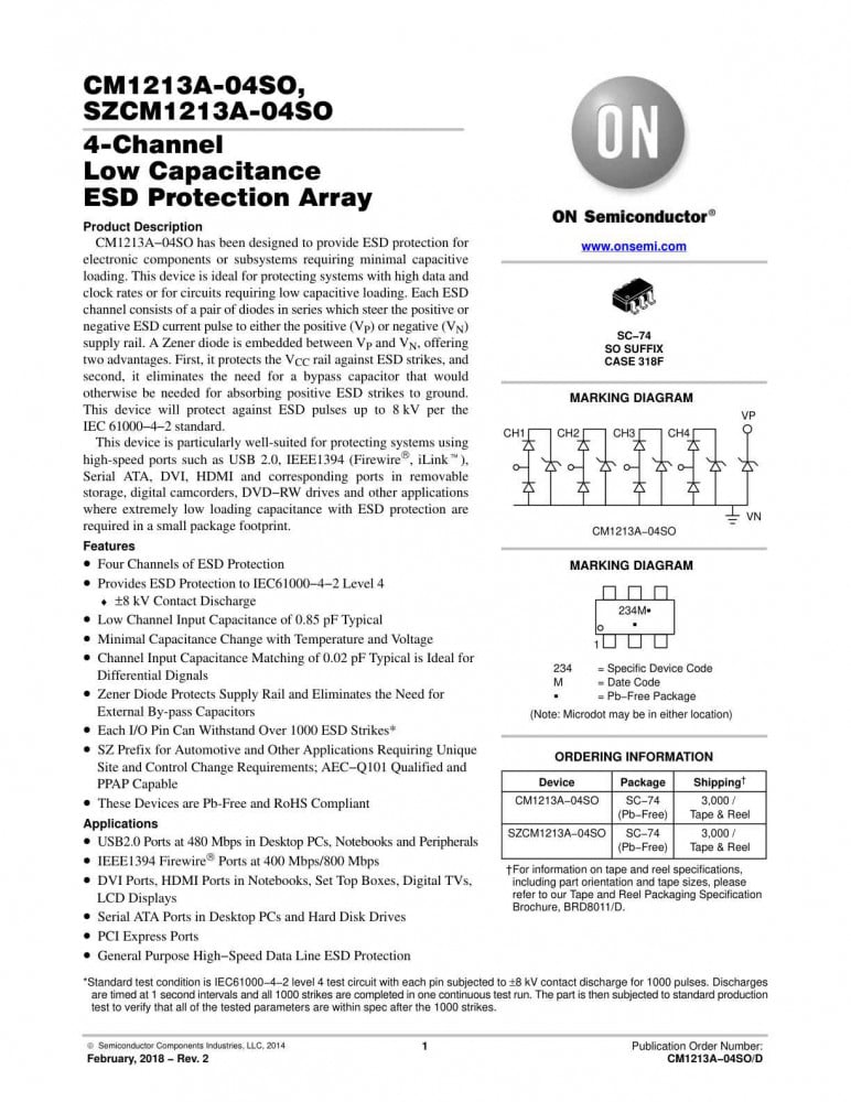 CM1213A-04SO datasheet page 1