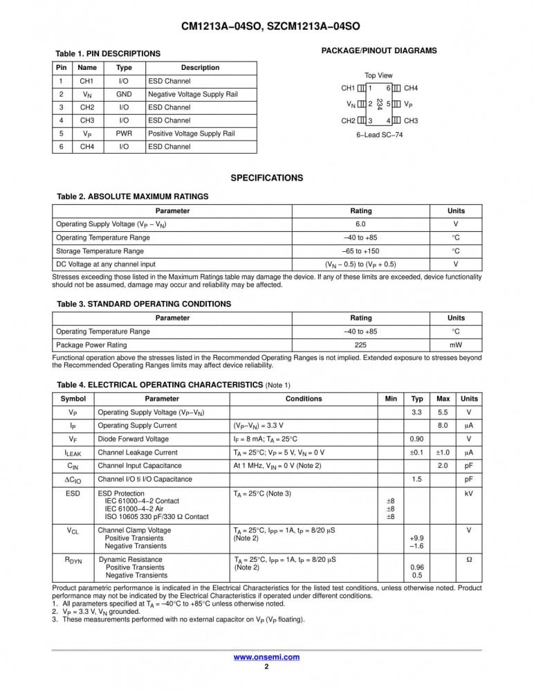 CM1213A-04SO datasheet page 2
