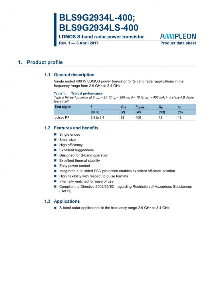 BLS9G2934LS-400U datasheet page 1