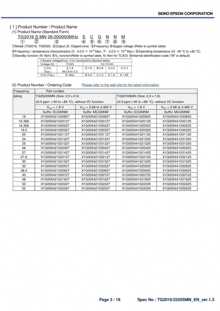 EPSON TG2016SMN document page 3