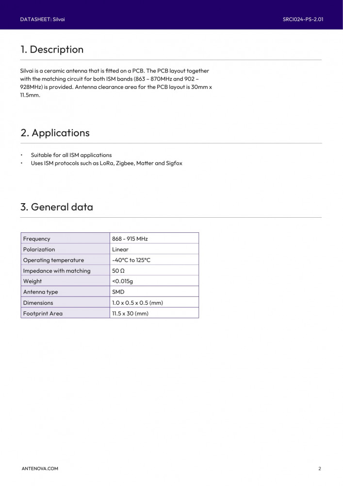 Silvai datasheet page 2