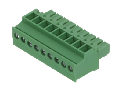 3.50mm Pitch Eurostyle Vertical Plug, Rear Wire Entry, Green Housing, 9 Circuits for sale