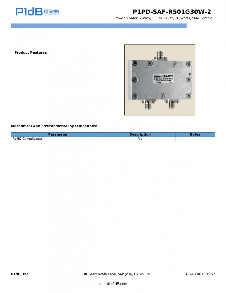 Product documentation image for P1PD-SAF-R501G30W-2