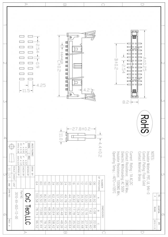 CNC Tech 3010-20-003-12-00 technical drawing