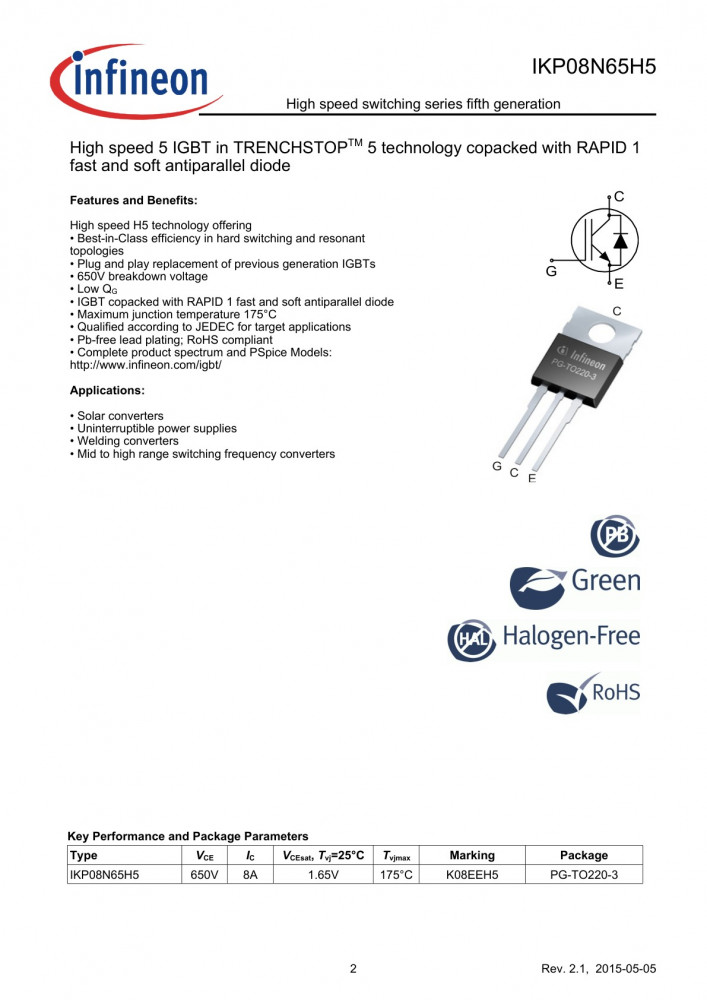 IKP08N65H5 datasheet page 2