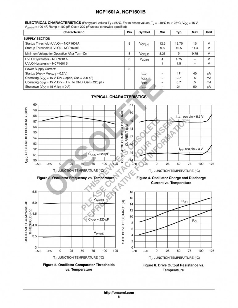 NCP1601 datasheet page 6