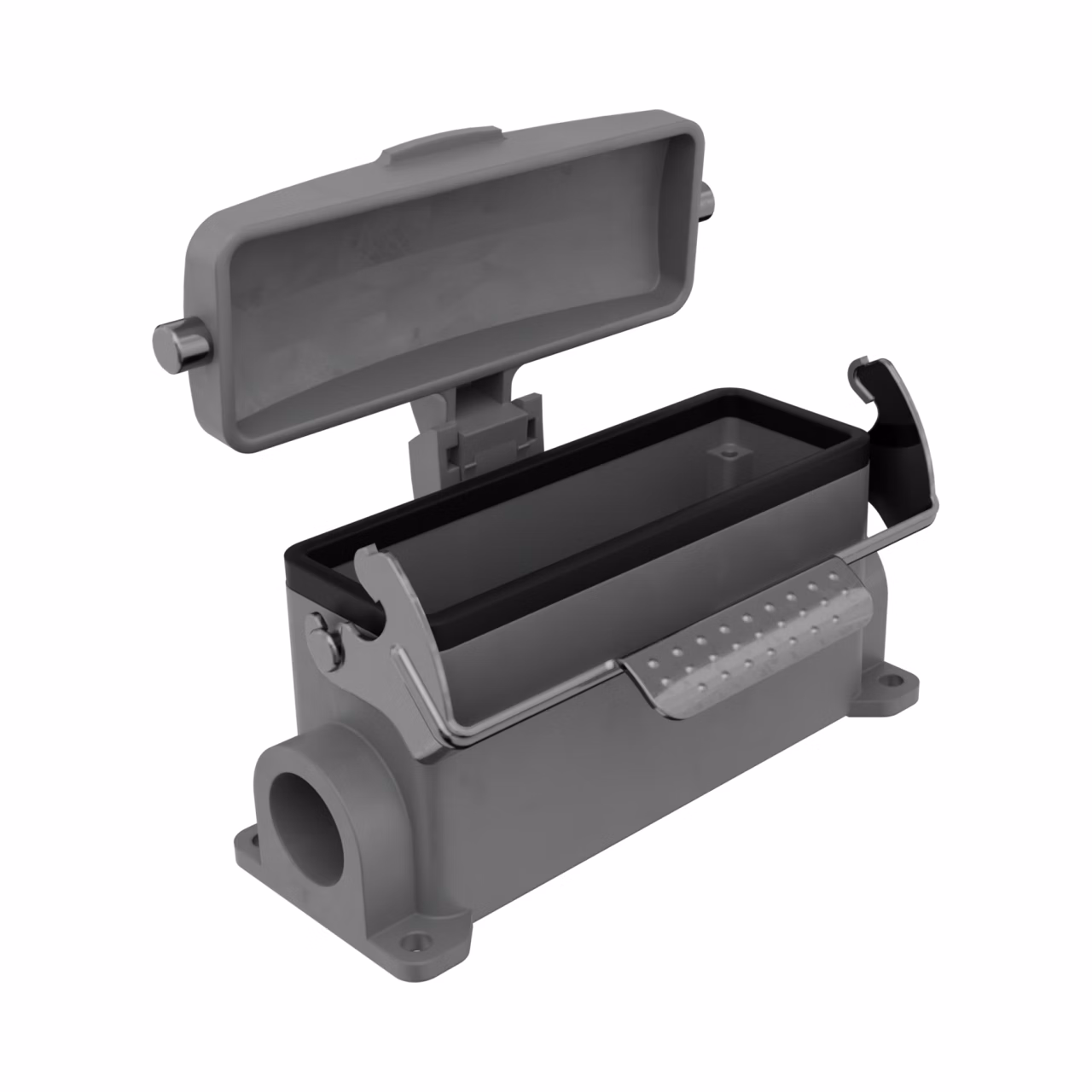 Heavy-Duty Standard (STD) Single Lever Surface Mount Housing, Die-cast Aluminum, with 1 Lever, with Cover, with Gasket, Size 24B «104x27», M25 Thread, Grey for sale