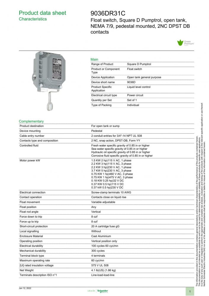 9036DR31C technical document page 1