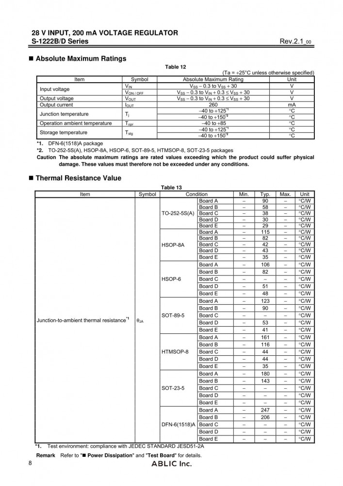 S-1222B/D datasheet page 8