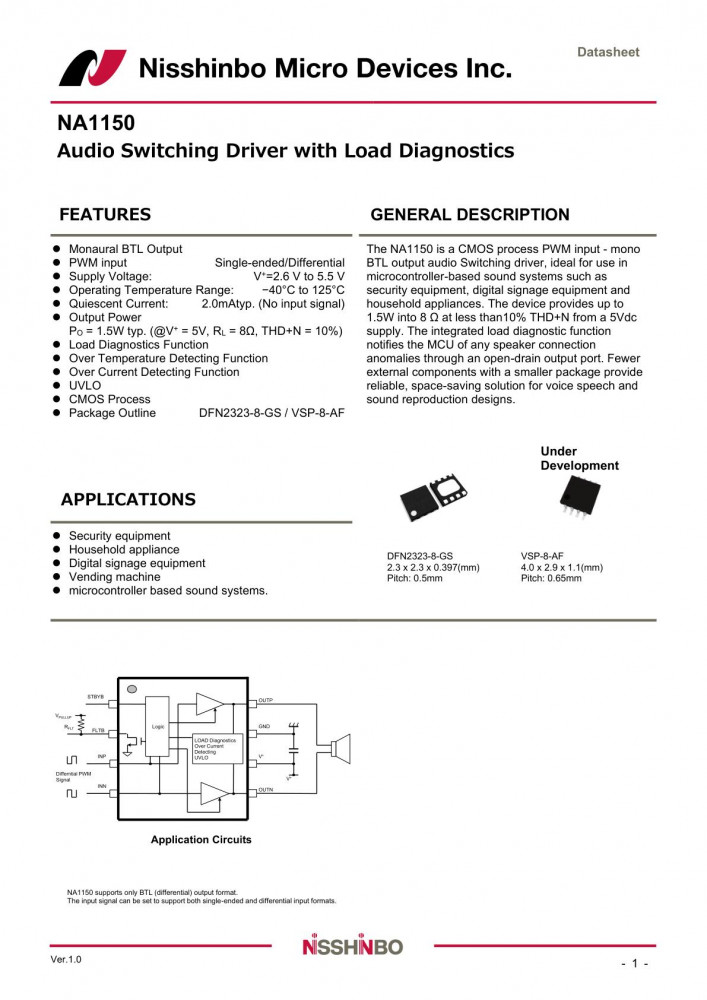 NA1150 datasheet page 1