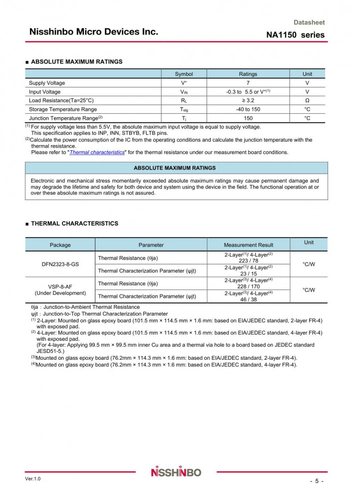 NA1150 datasheet page 5